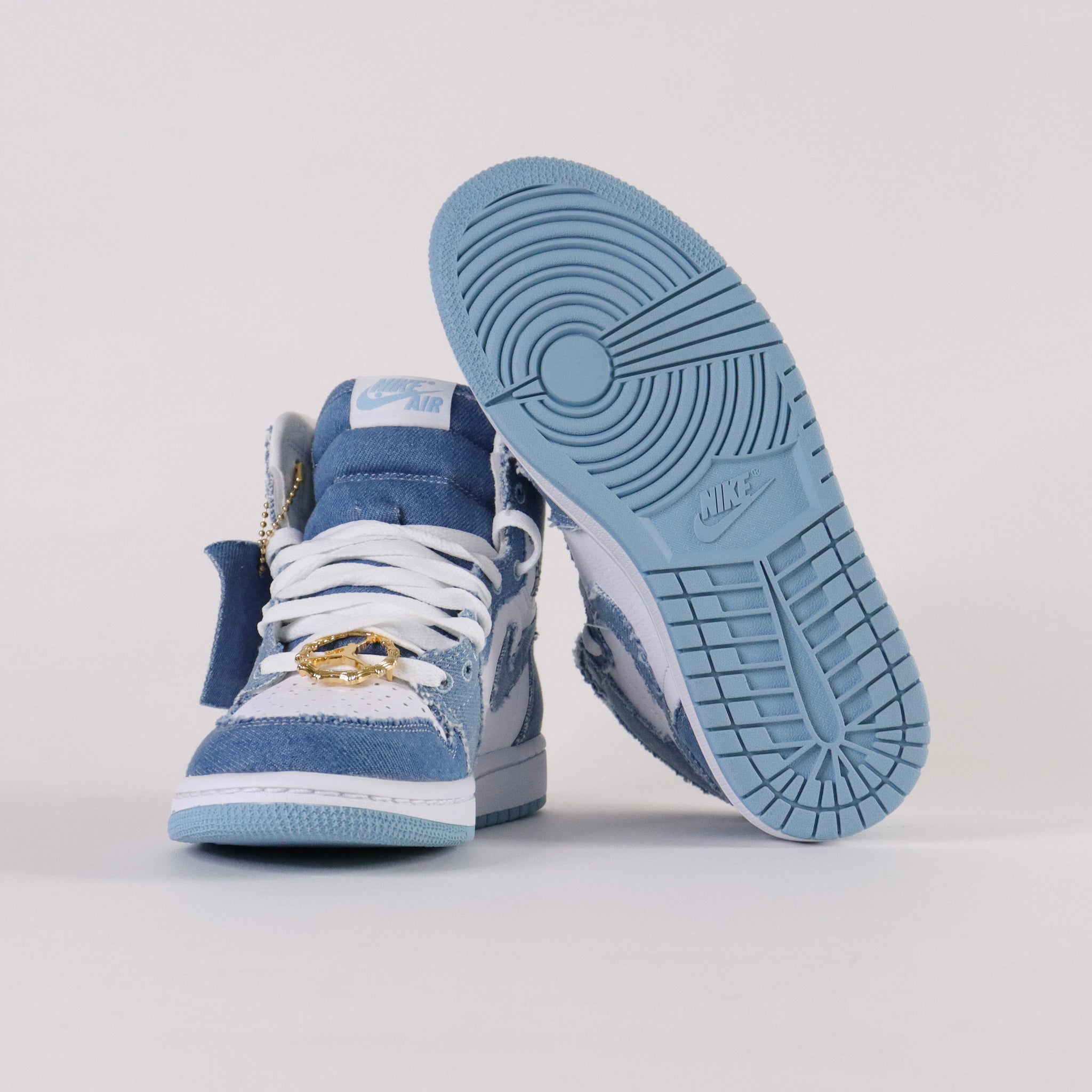 NIKE Air Jordan 1 Denim High Top Women's Sneakers – YEG NIKE Air Jordan 1 Denim High Top Women's Sneakers – YEG